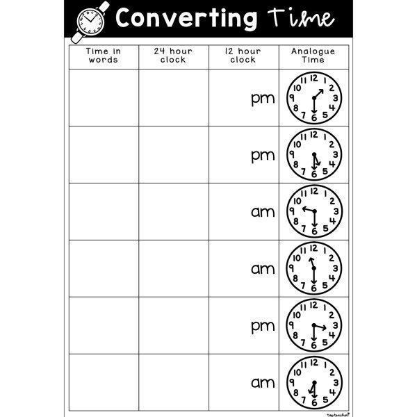 Converting Time Worksheet - Top Teacher Converting Time Worksheet - Top Teacher