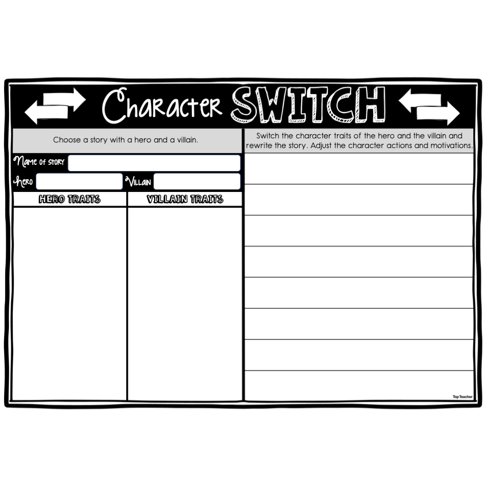 Character Switch Worksheets - Top Teacher Character Switch Worksheets - Top Teacher