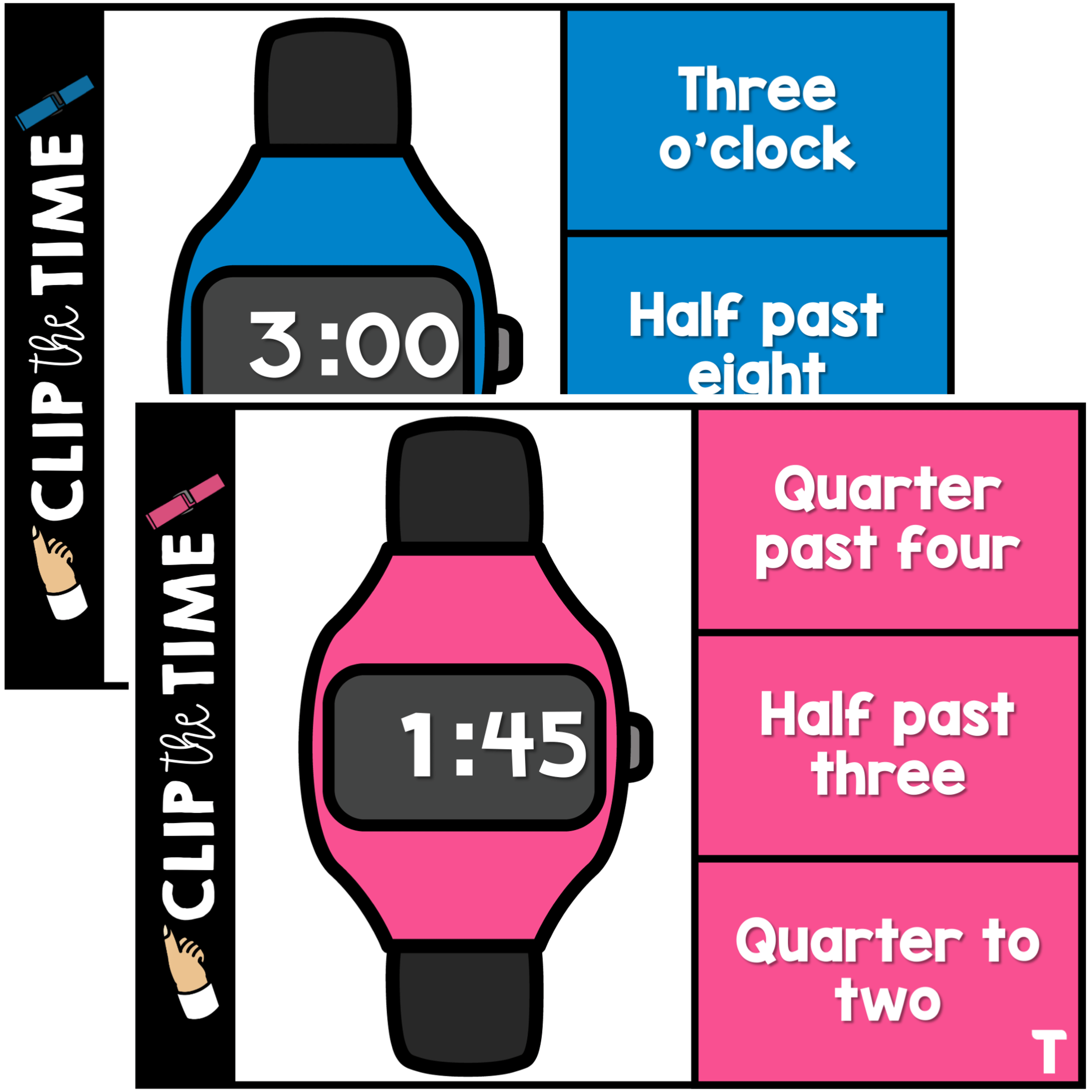Telling Time Task Cards Clip The Time Top Teacher