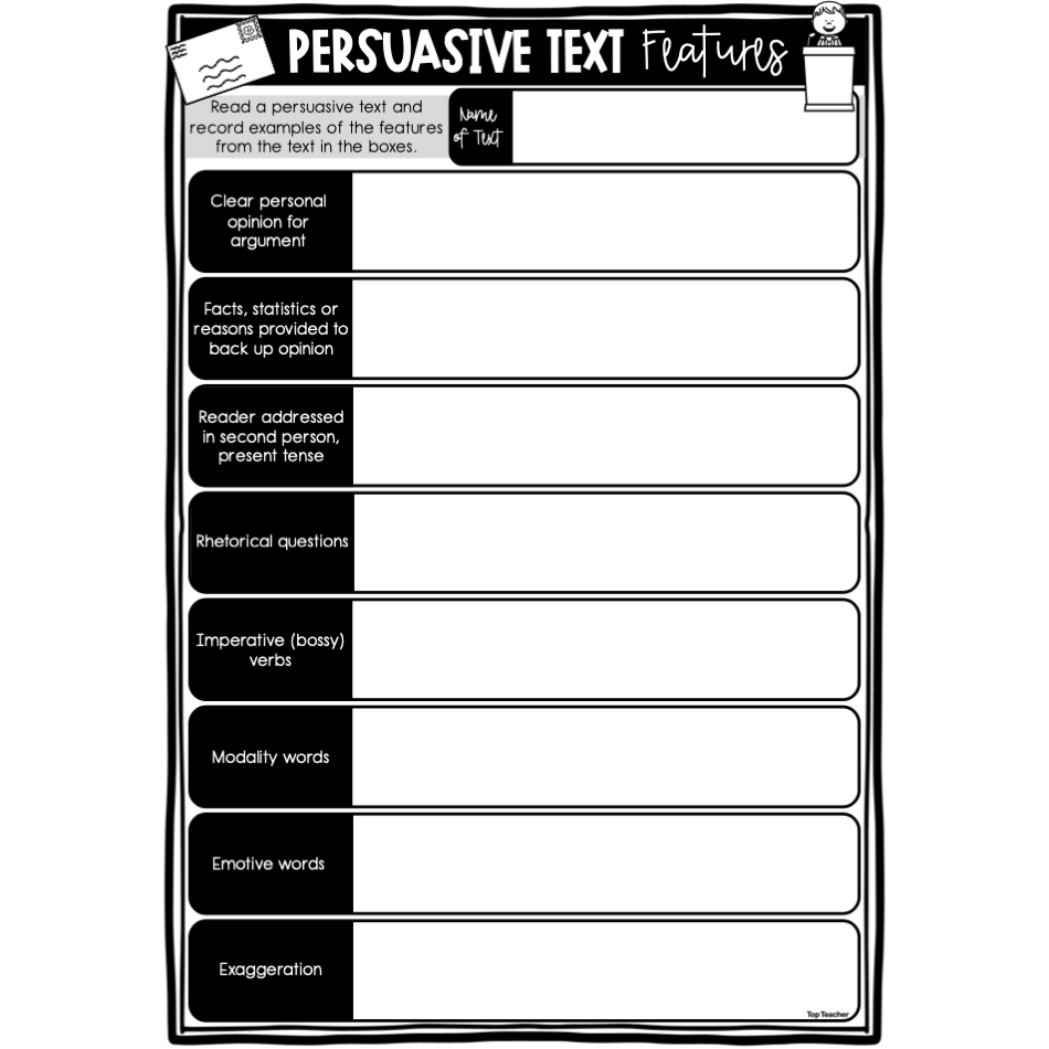 Identifying Features in Persuasive Texts Worksheets - Top Teacher Identifying Features in Persuasive Texts Worksheets - Top Teacher