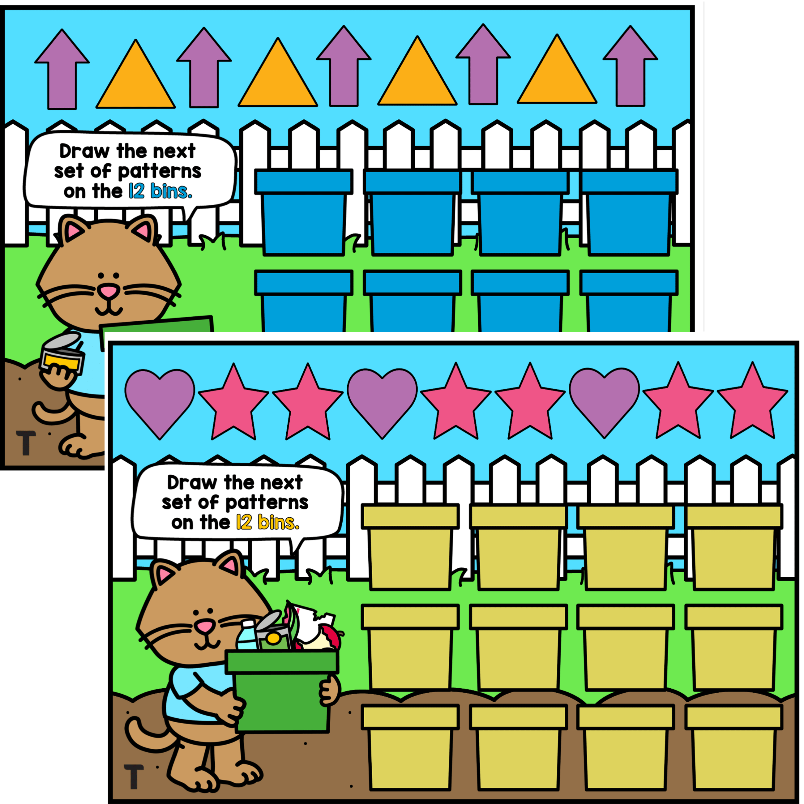 Additive Patterns Task Cards Twelve Bins Top Teacher